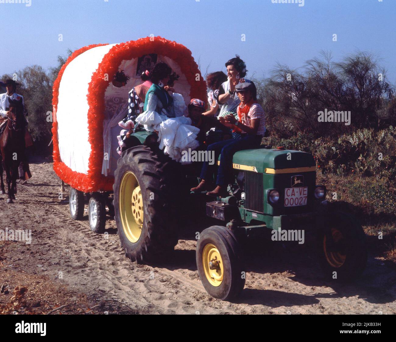 CARRETA DE LA ROMERIA DEL ROCIO TIRADA POR UN TRACTOR. Location ...