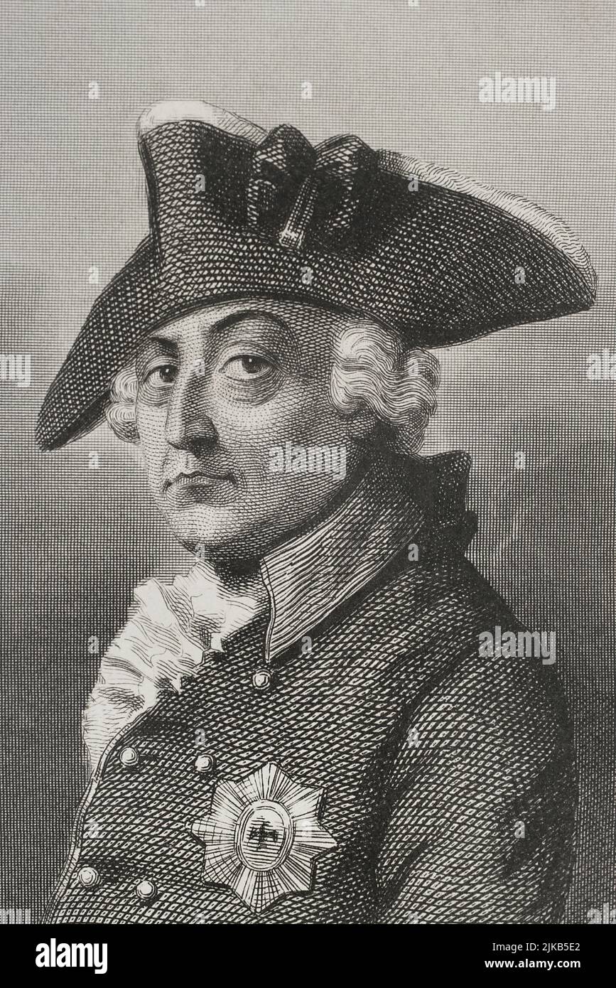 Frederick II the Great (1712-1786). King of Prussia. Portrait ...