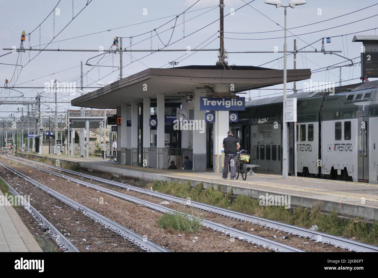 Train station of Treviglio along the Milan-Venice section Stock Photo ...
