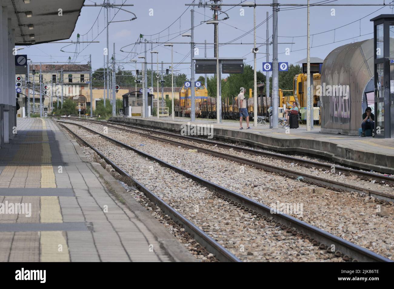 Train station of Treviglio along the Milan-Venice section Stock Photo ...