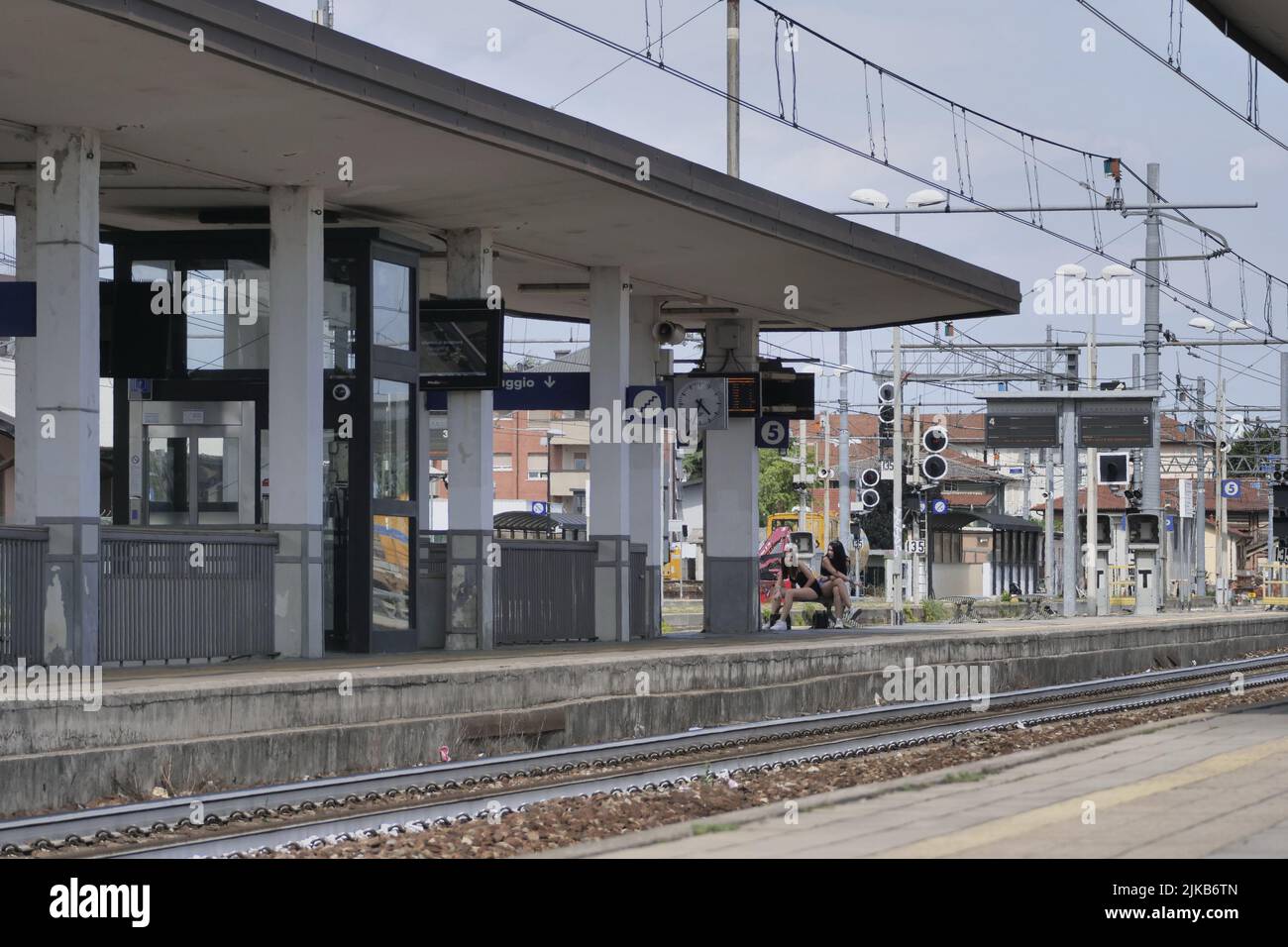 Train station of Treviglio along the Milan-Venice section Stock Photo ...