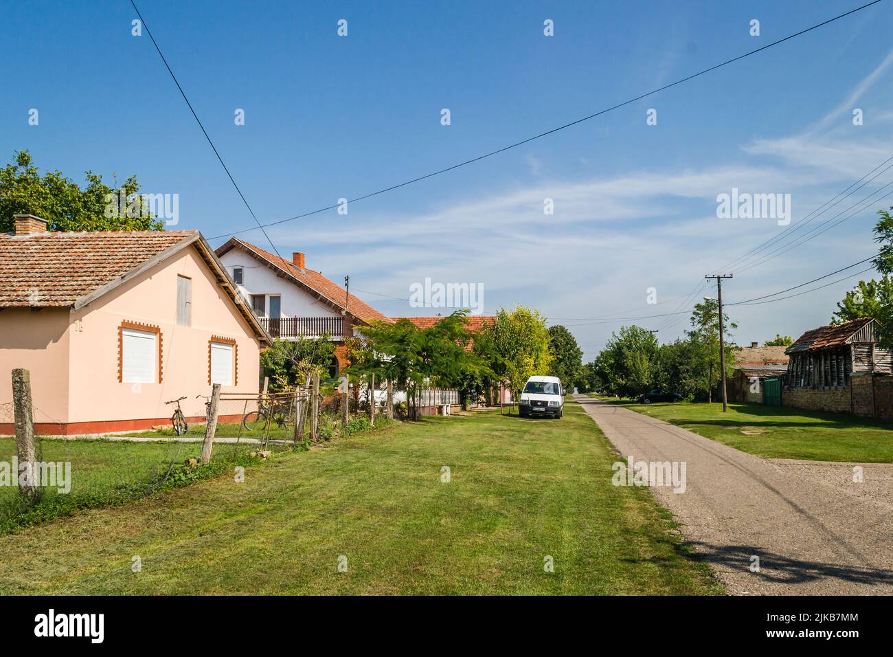 Srbobran is a town in Serbia. A panoramic view of the main street in ...