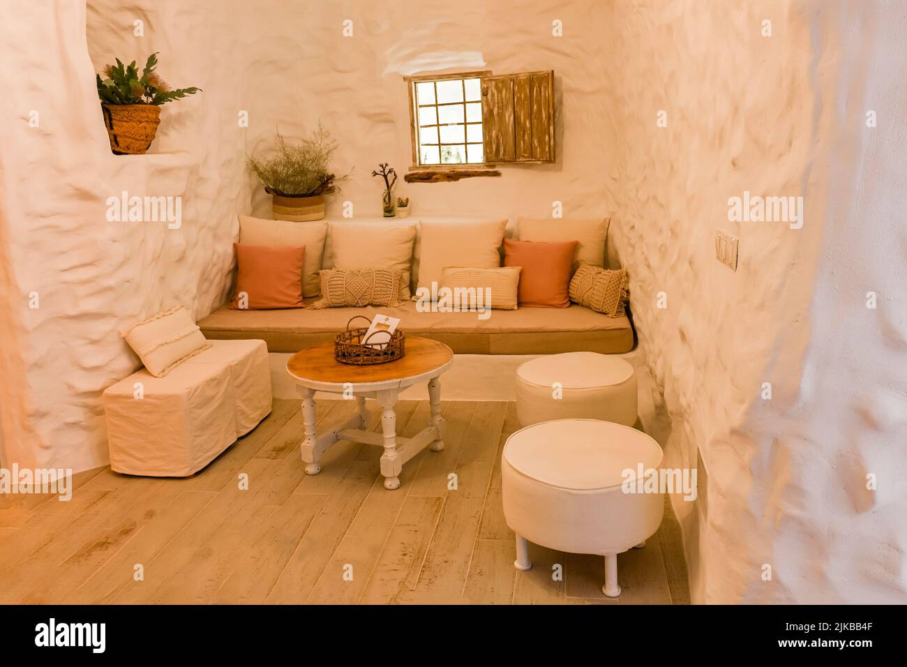 Interior corner of a troglodyte cave for rural tourism Stock Photo - Alamy