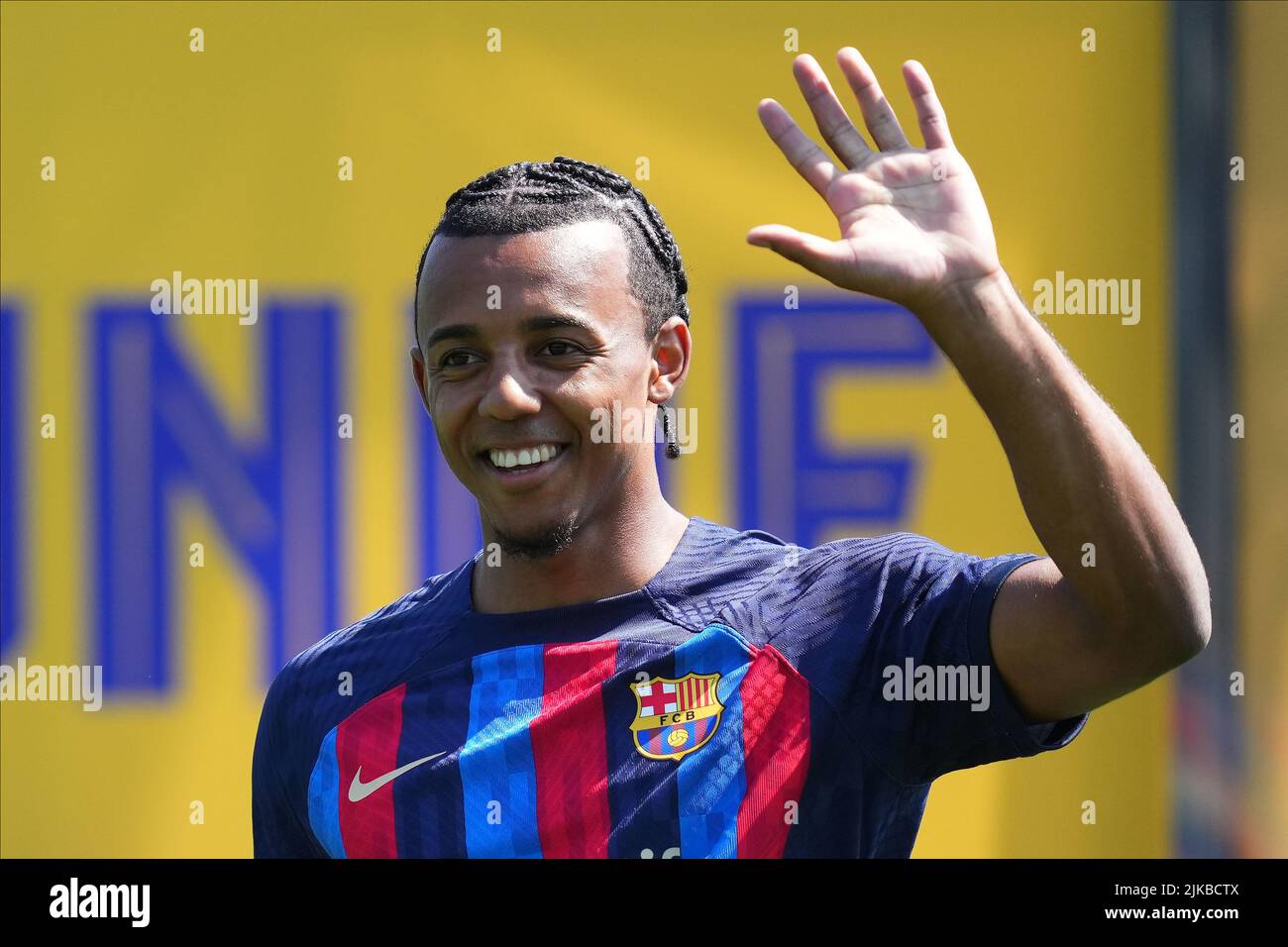 Jules Kounde during his presentation as new FC Barcelona player at ...