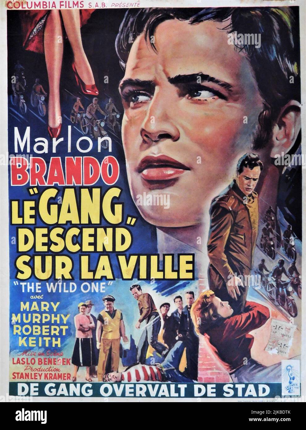 MARLON BRANDO and MARY MURPHY in THE WILD ONE 1953 director LASLO ...