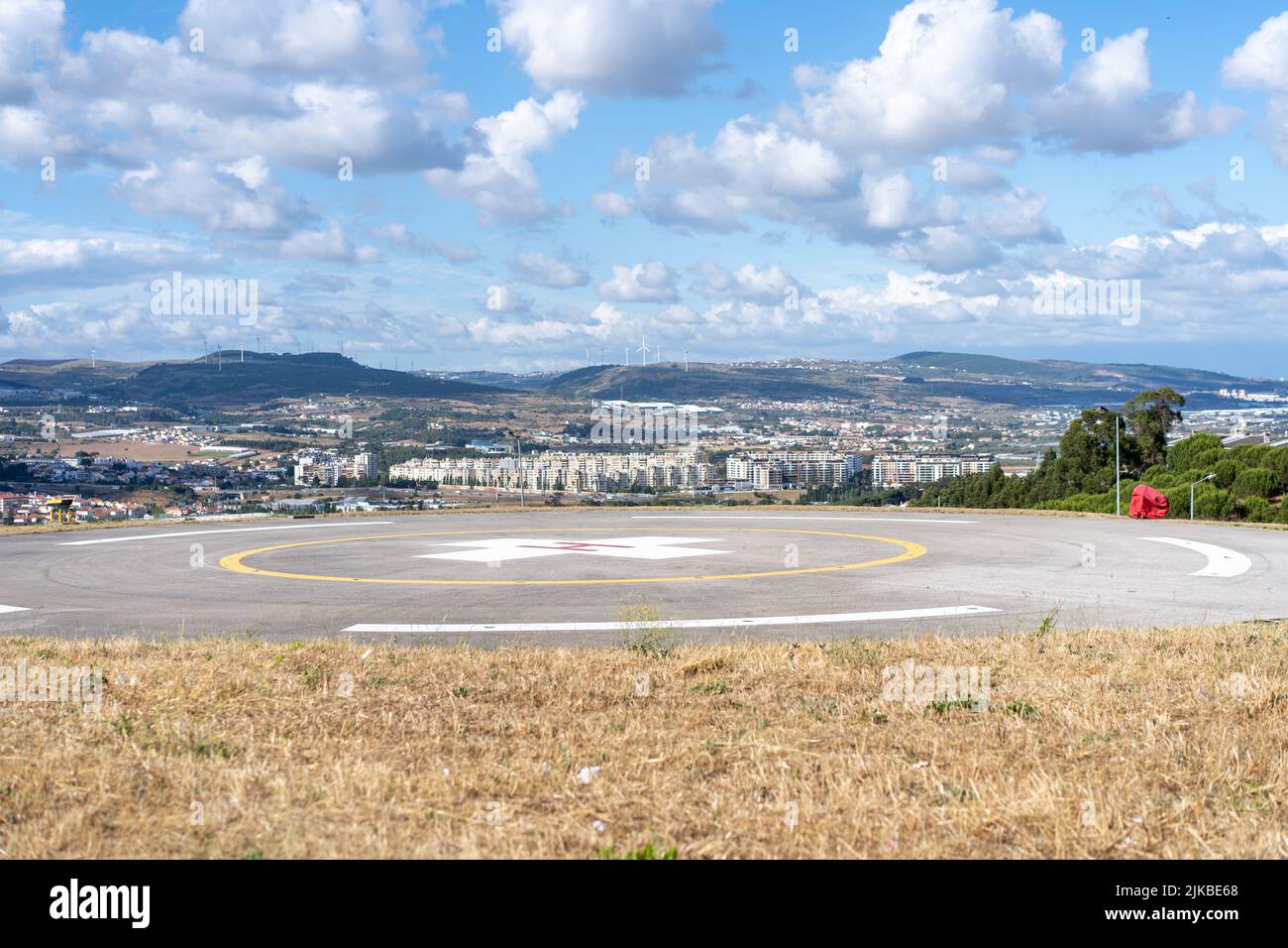 Helipad. Helicopter Landing Pad near emergency hospital in Portugal ...