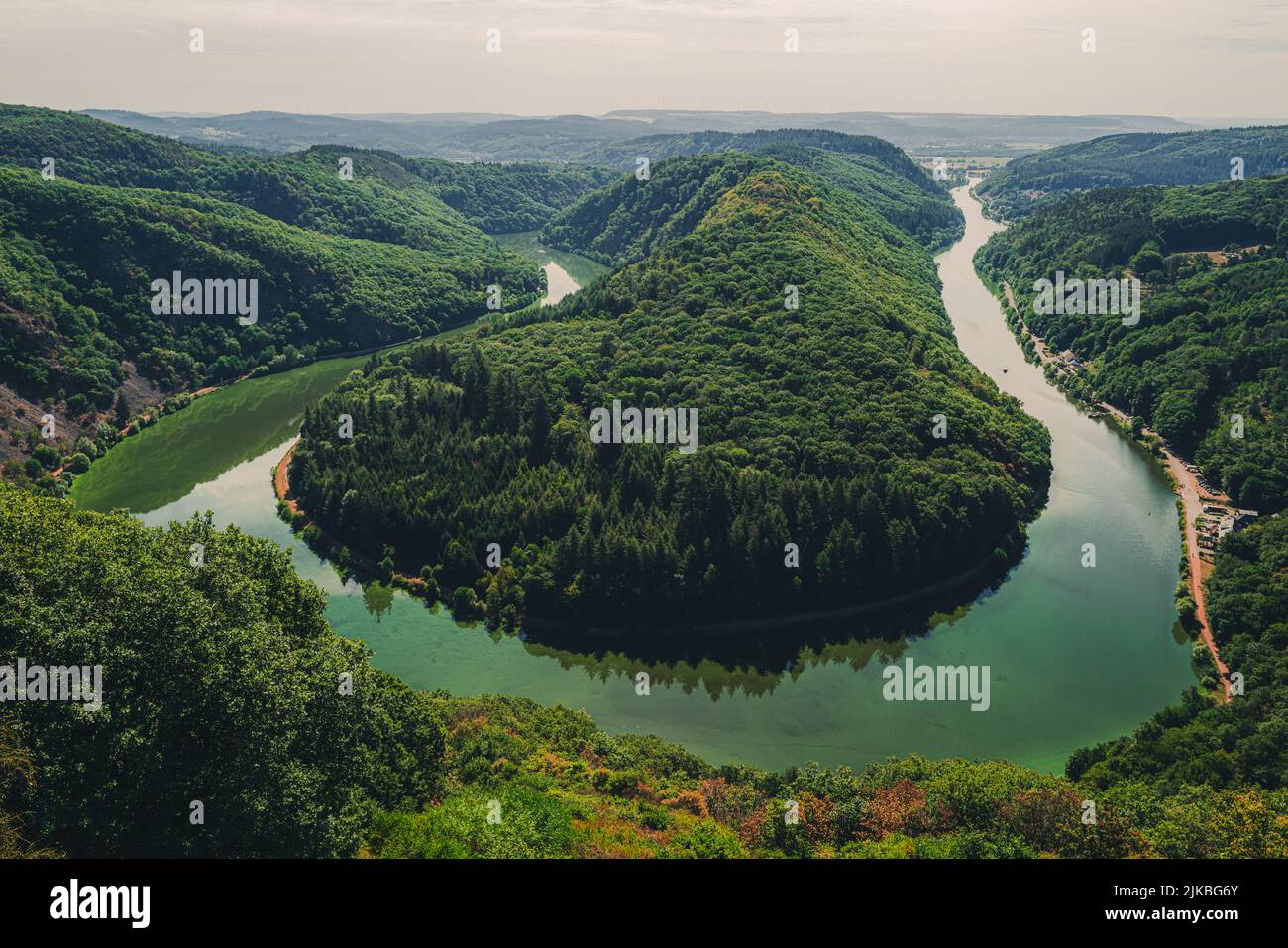 Saarschleife, the scenic view over the Saar river in Germany Stock ...