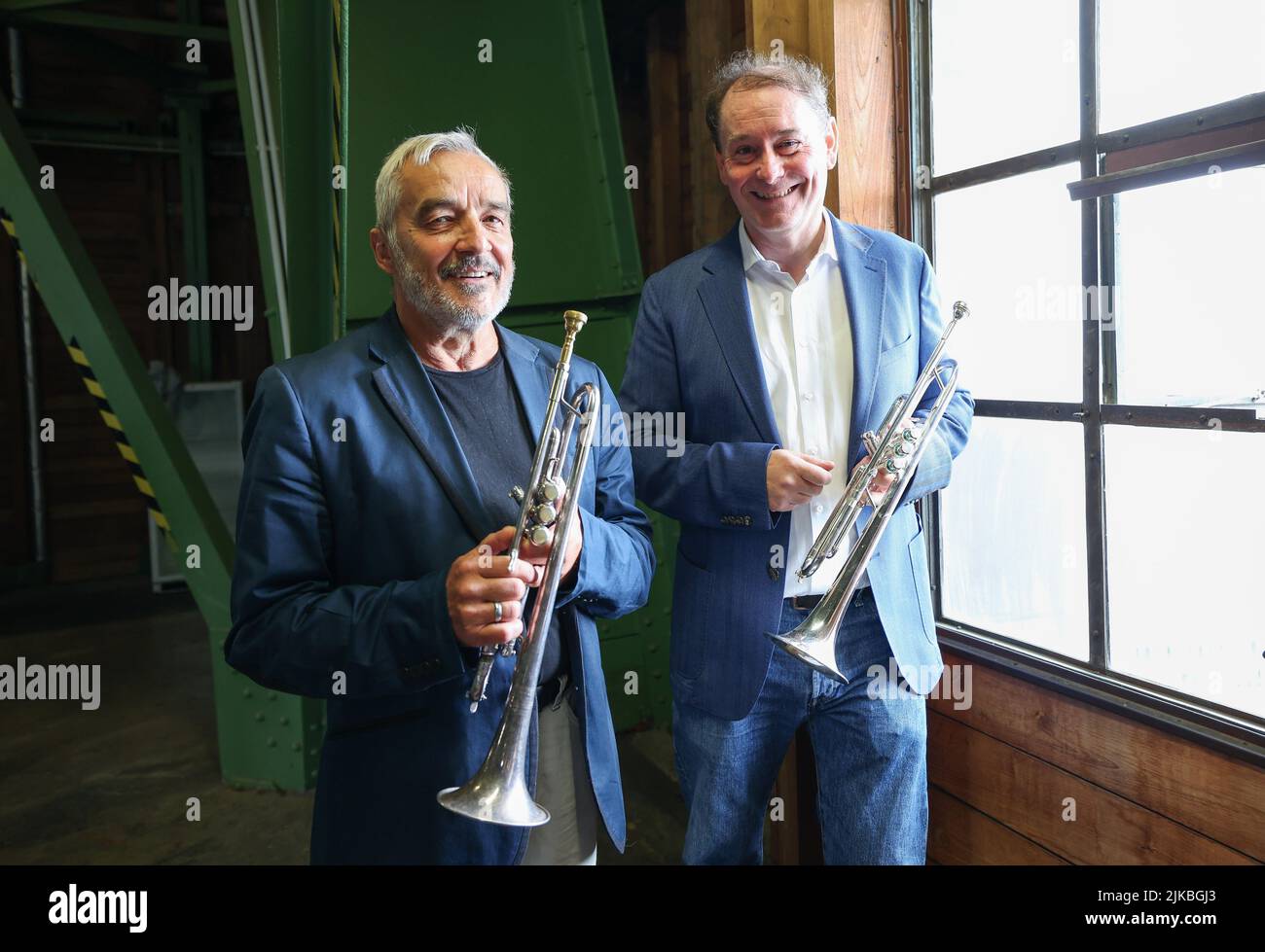 Hamburg, Germany. 01st Aug, 2022. Hamburg tower trumpeters Horst Huhn ...