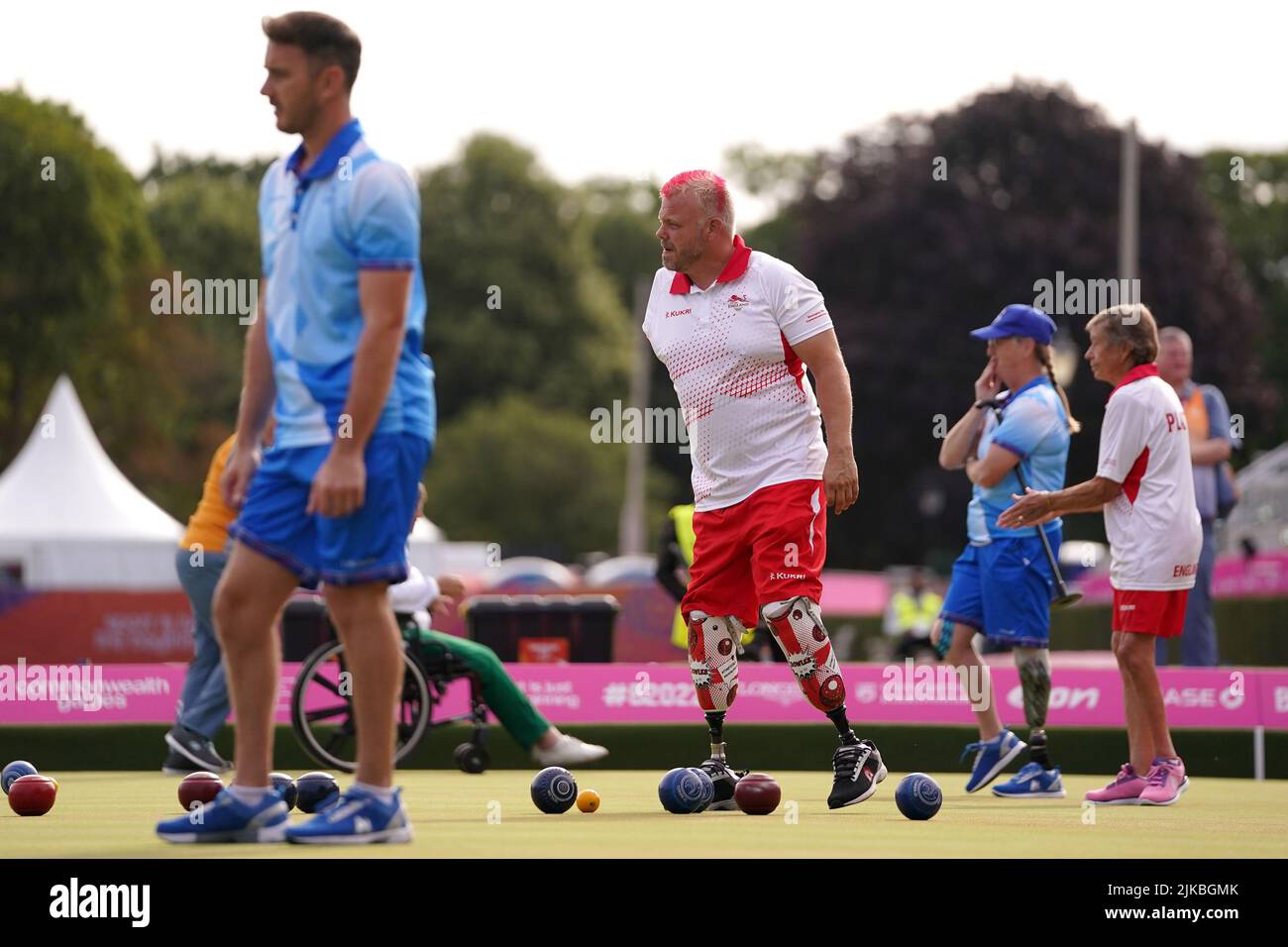 England's Craig Bowler in action during the para men's pairs semifinal ...