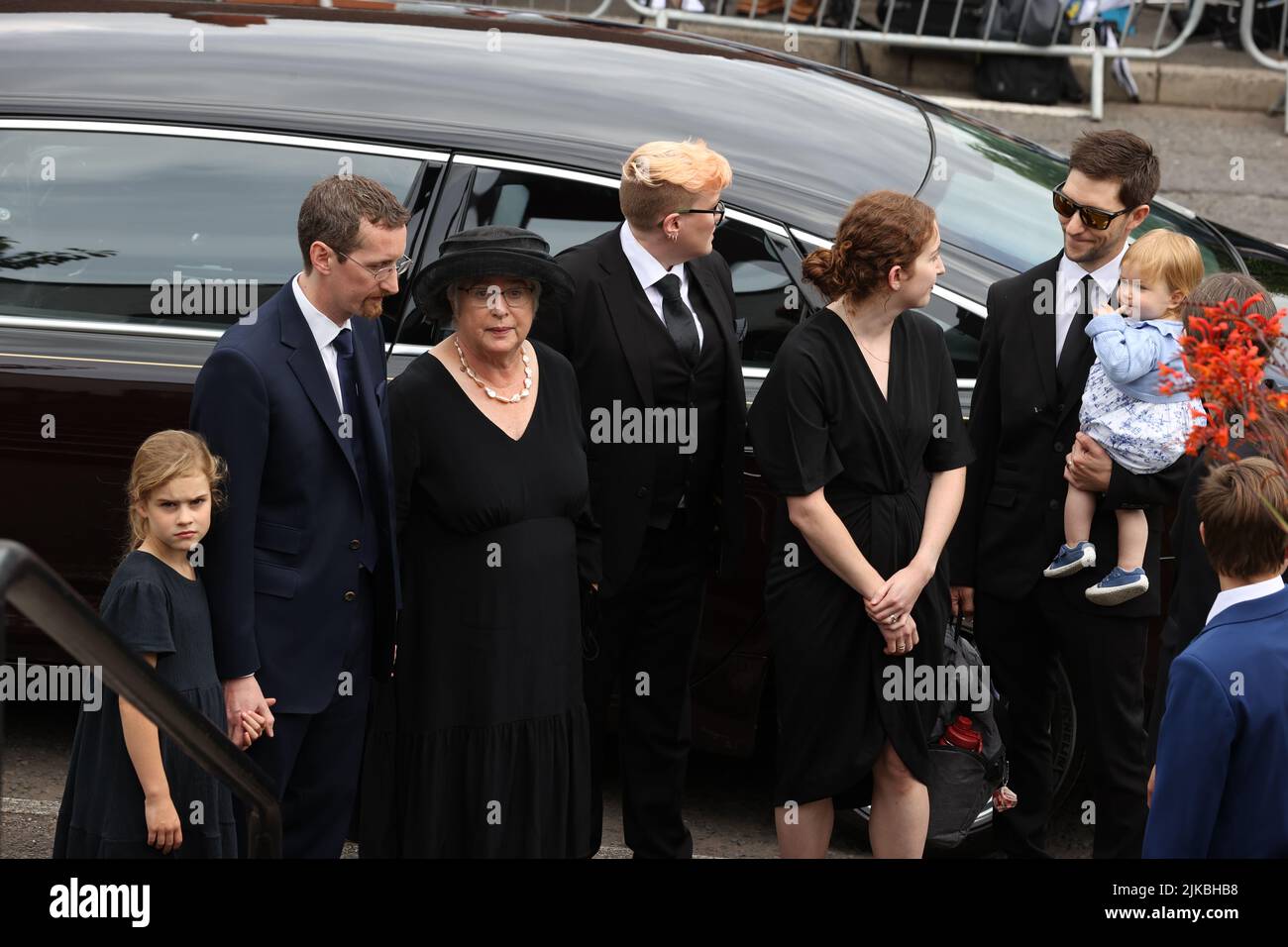 Lady Daphne Trimble (third left) and members of family, arrives for the ...