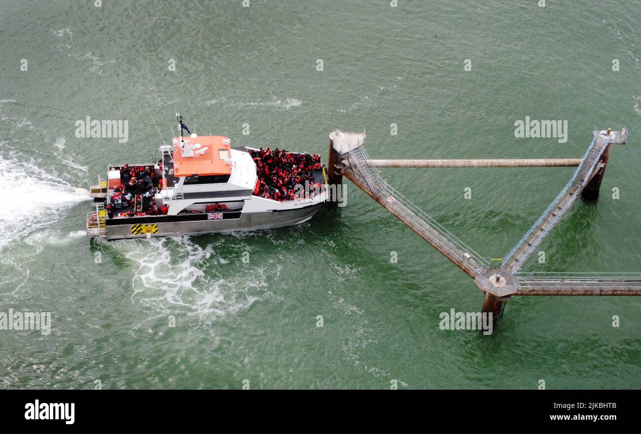 A group of people thought to be migrants are brought in to Ramsgate ...