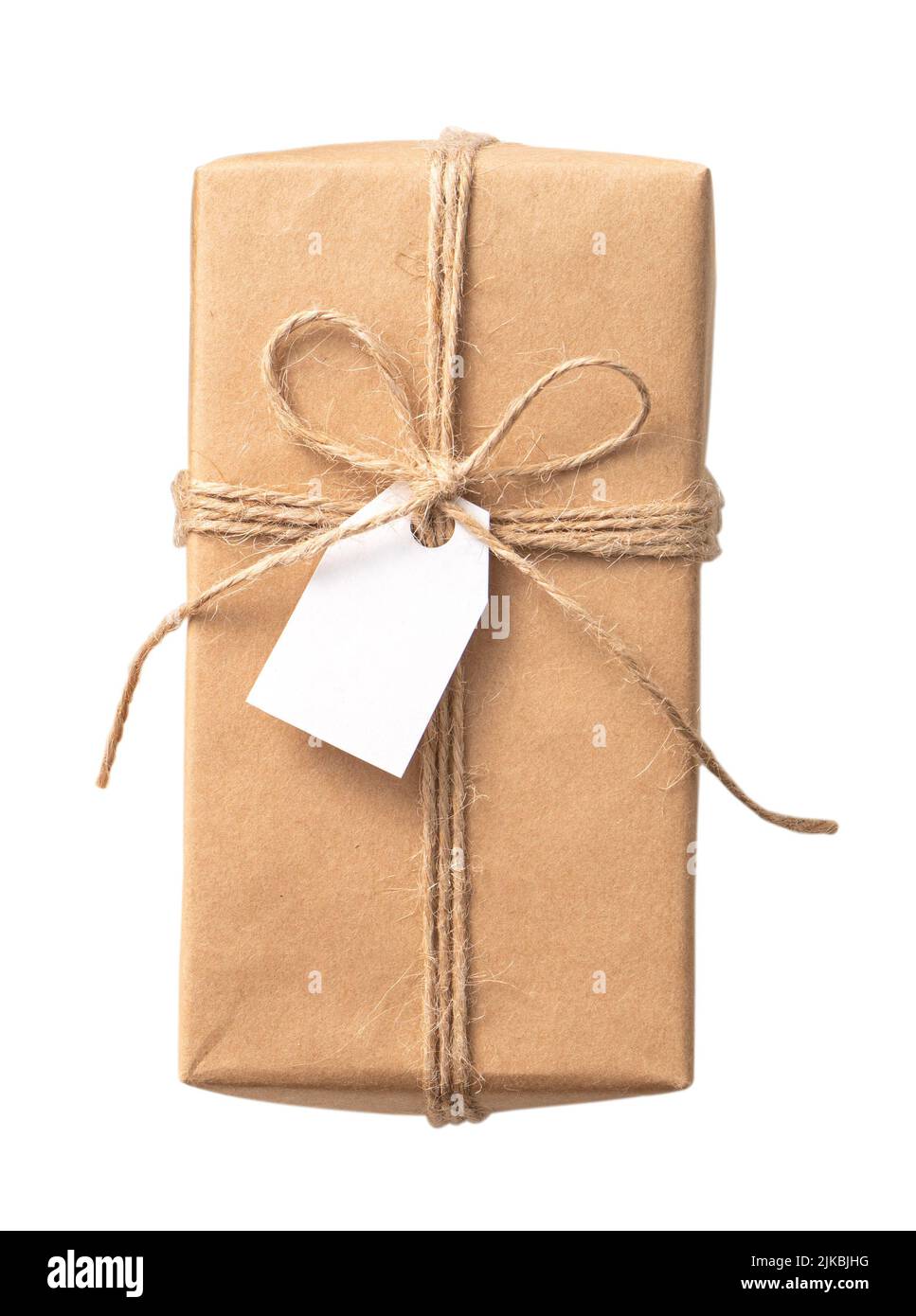 Beautiful gift box wrapped with ribbon bow isolated on white background ...