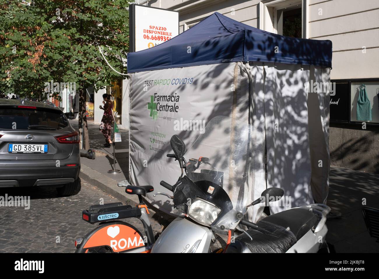 Movable Covid-19 rapid test tent in a street in Rome, Italy Stock Photo ...