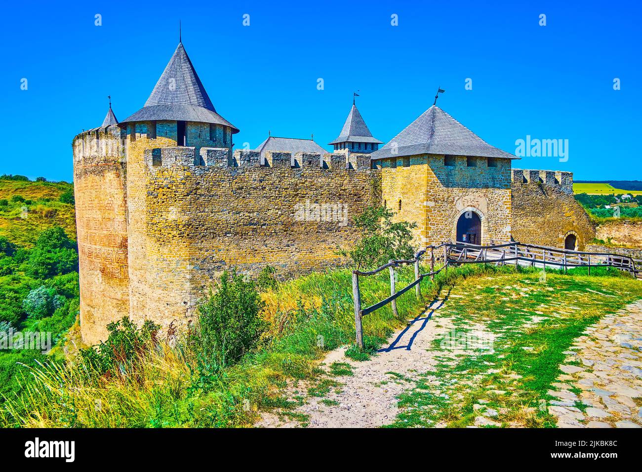 Historical Khotyn Fortress is a great medieval castle, preserved in ...