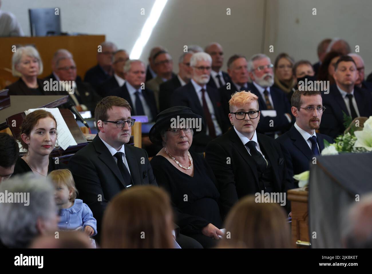 Lady Daphne Trimble (third left) at the funeral of former Northern ...