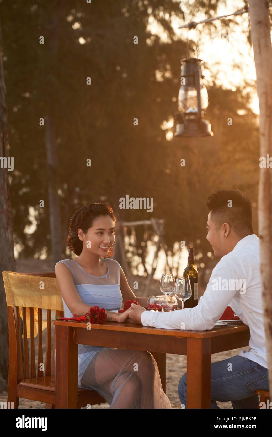 Beautiful woman having dinner hi-res stock photography and images - Alamy