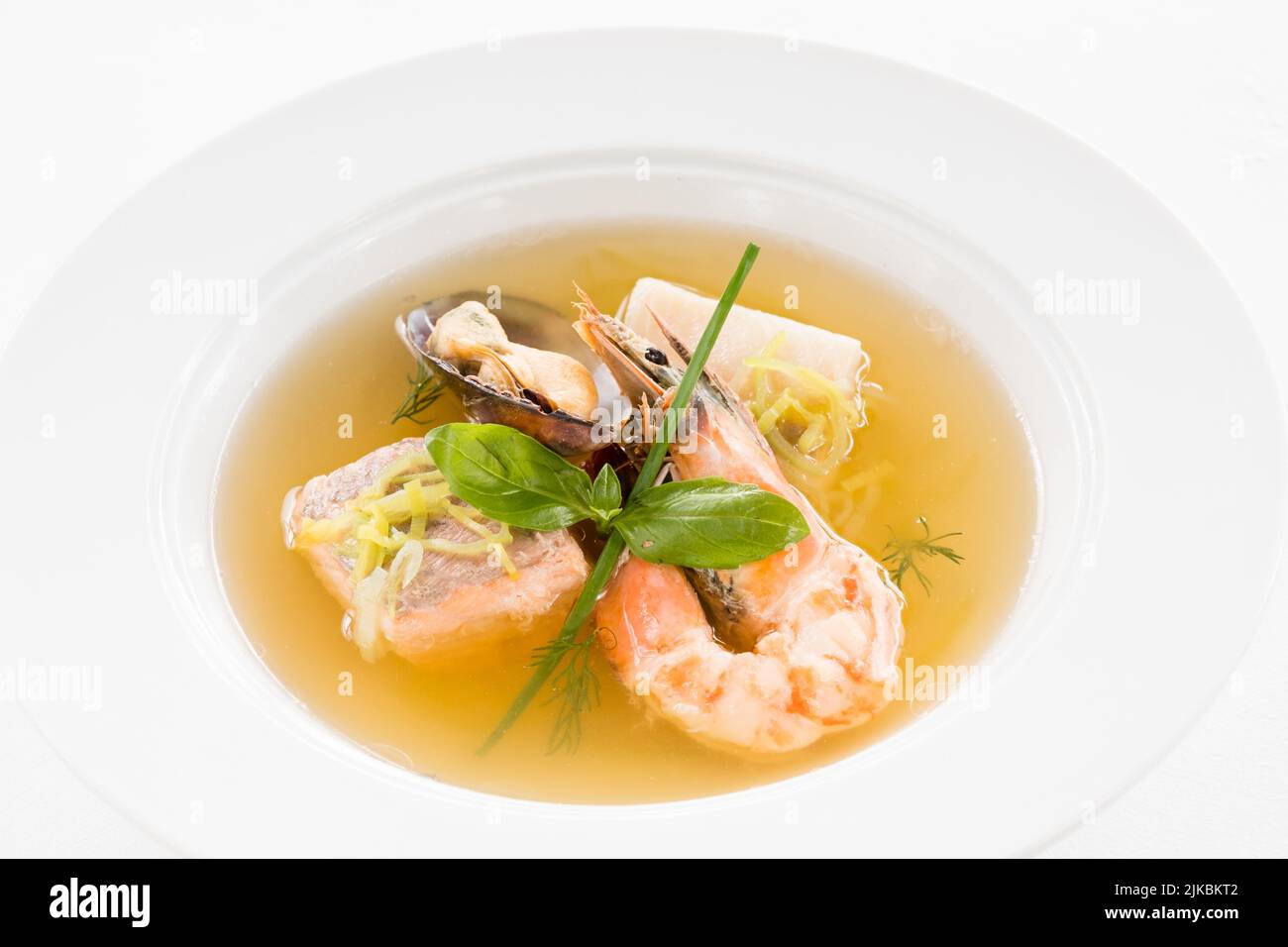 seafood soup recipe assorted shellfish plate Stock Photo - Alamy