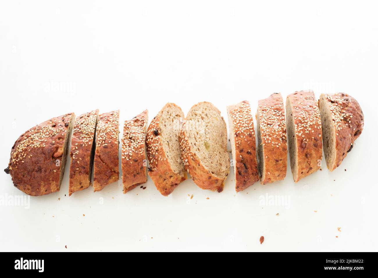wholegrain bread slice restaurant fresh bakery Stock Photo - Alamy