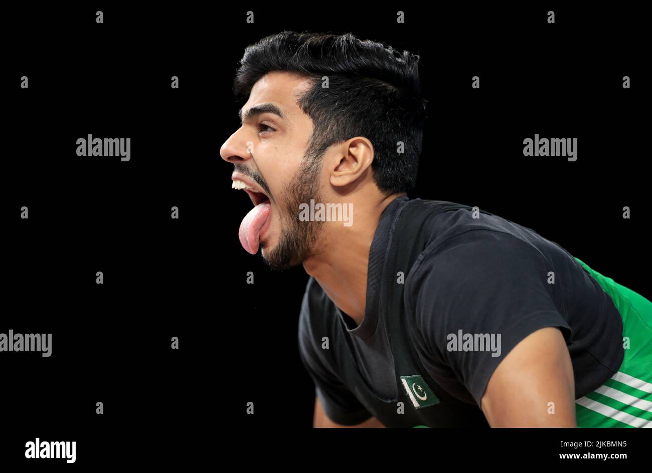 Pakistan’s Haider Ali during the Men’s 81kg Weightlifting Competition ...