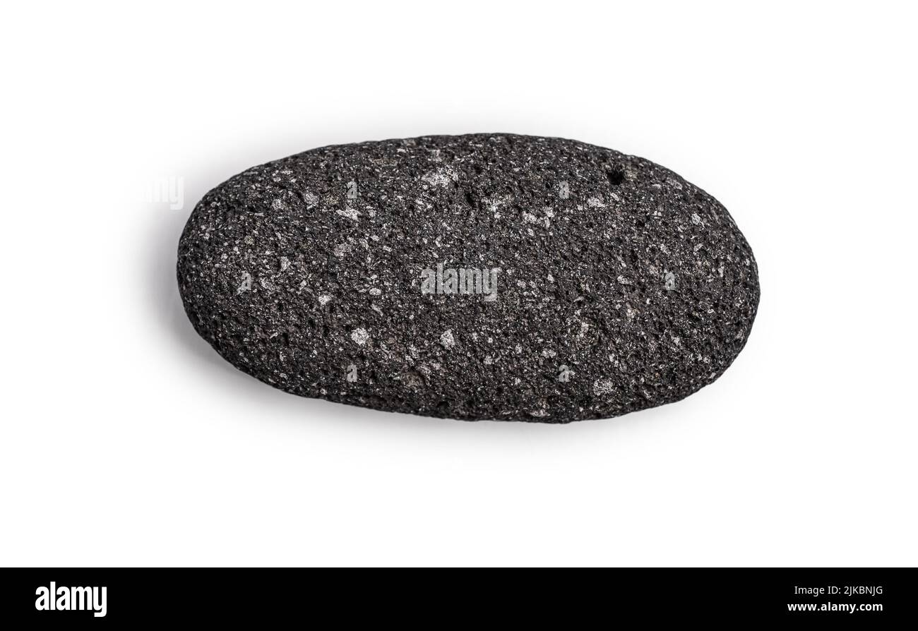 Black lava rock from volcano isolated on a white background Stock Photo ...
