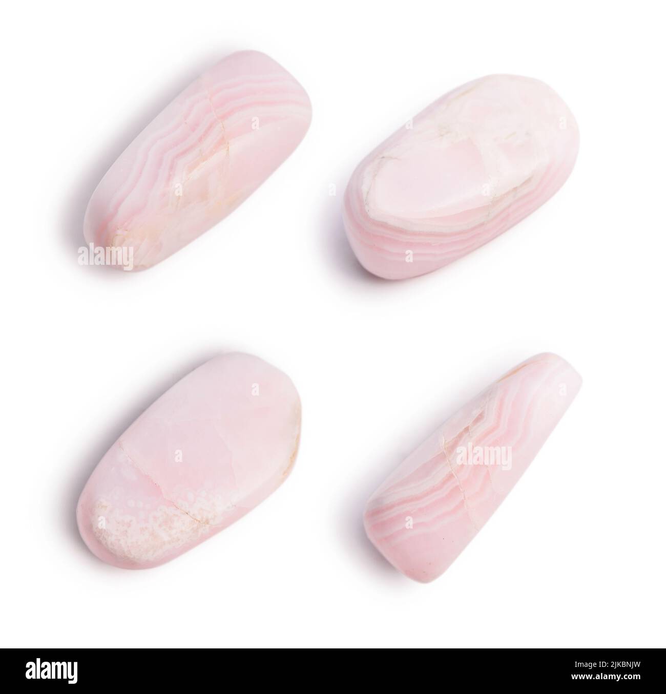 Rose calcite natural stone isolated on white background Stock Photo - Alamy