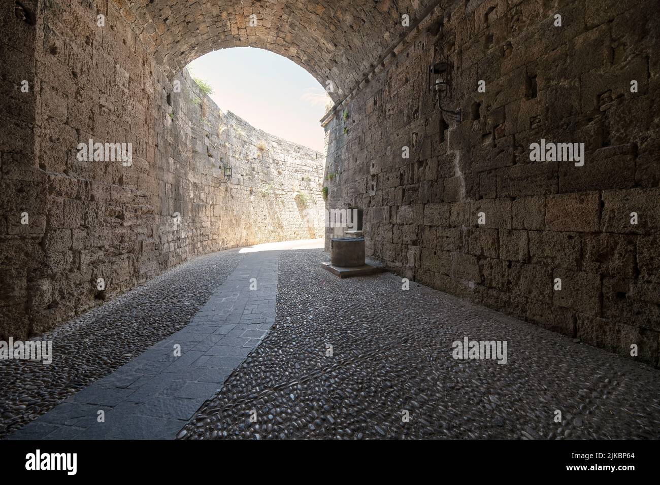 D'ambroise gate in the city of Rhodes, palace of the grand master Stock ...