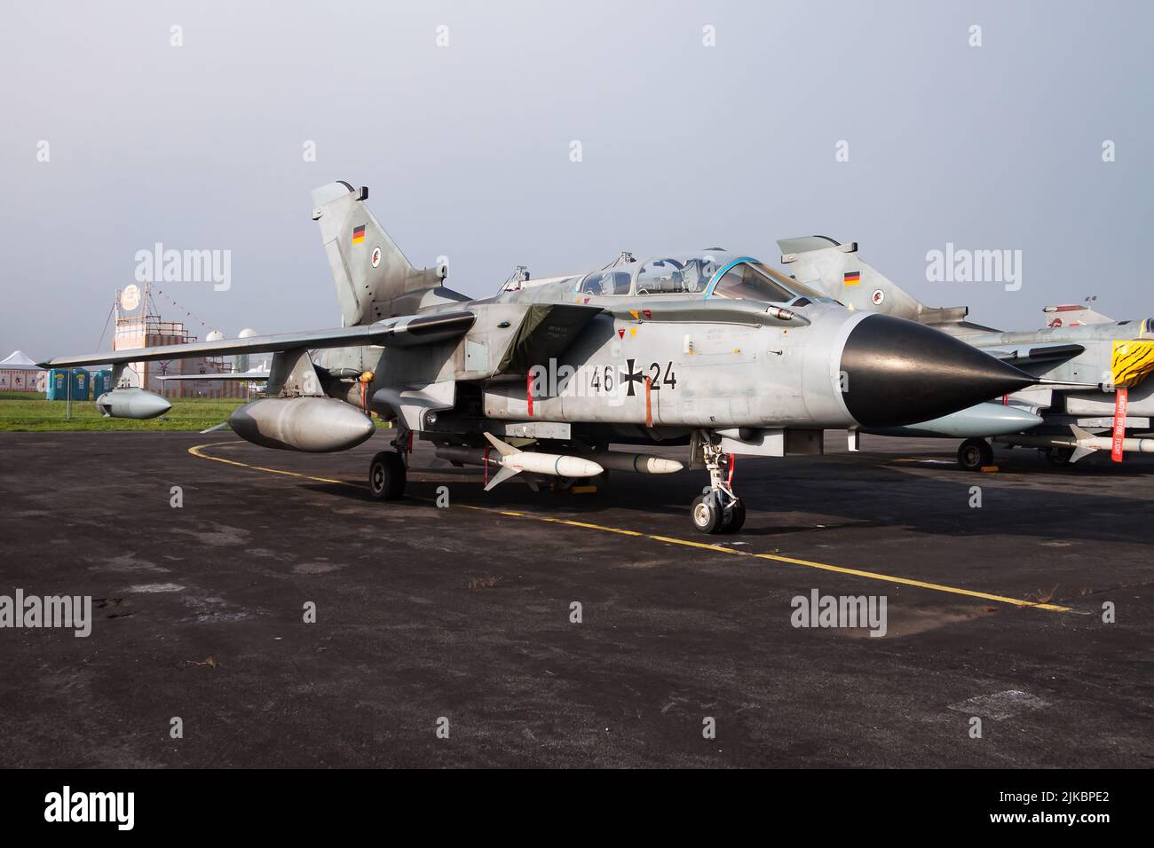 Sliac, Slovakia - August 30, 2014: Military fighter jet plane at air ...