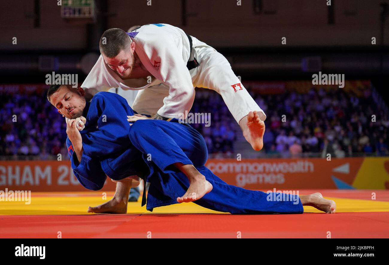 Scotland's David Ferguson takes on Wales' Daniel Rabbitt in the Men's ...
