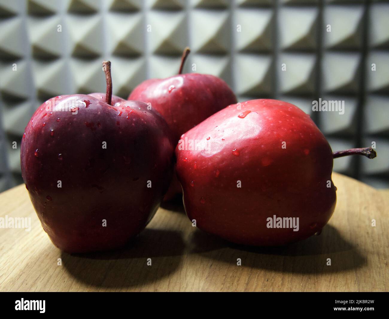 Three big red apples. Fruits close-up. Red Chief apples Stock Photo - Alamy