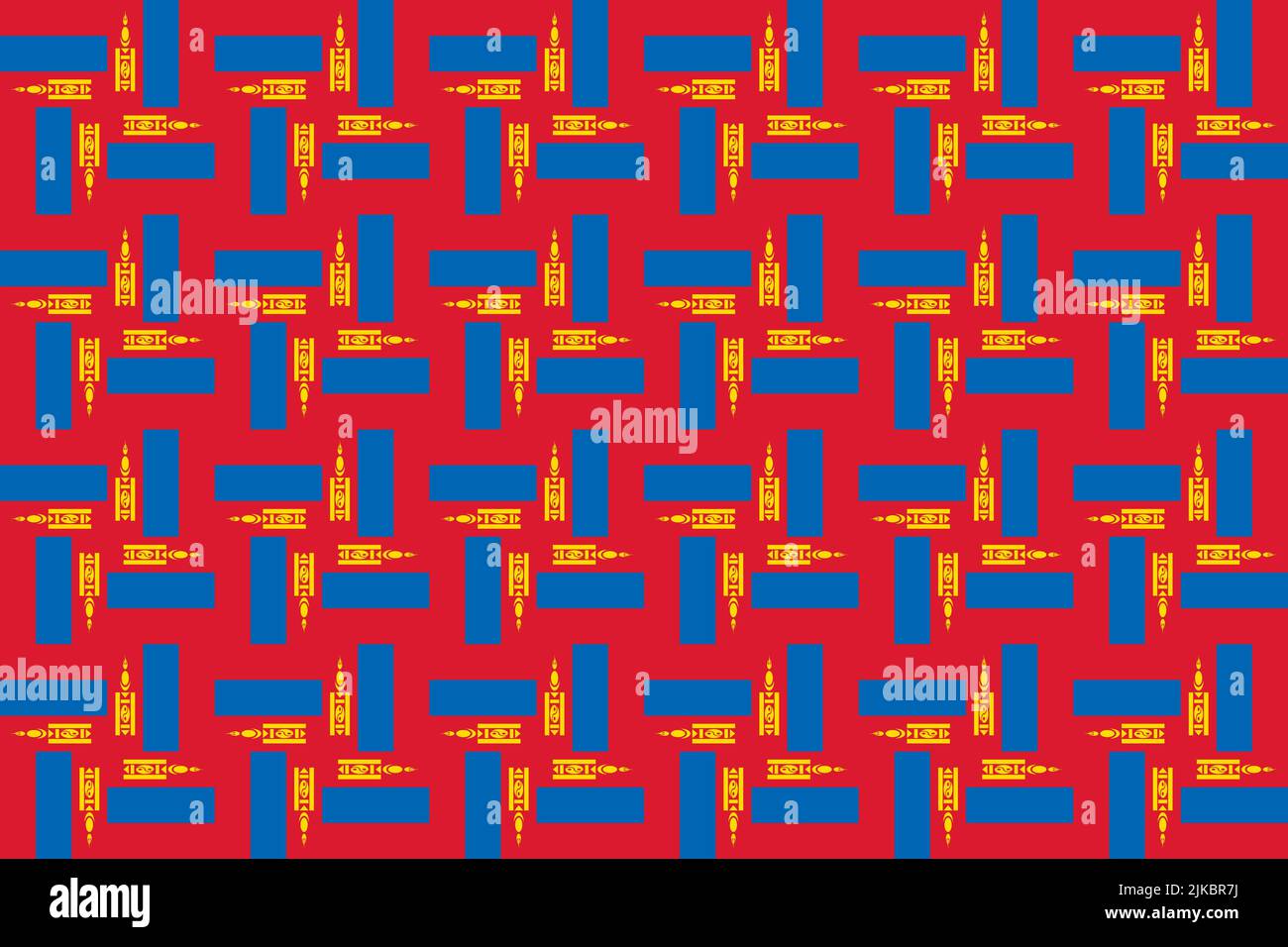 Geometric pattern in the colors of the national flag of Mongolia. The ...