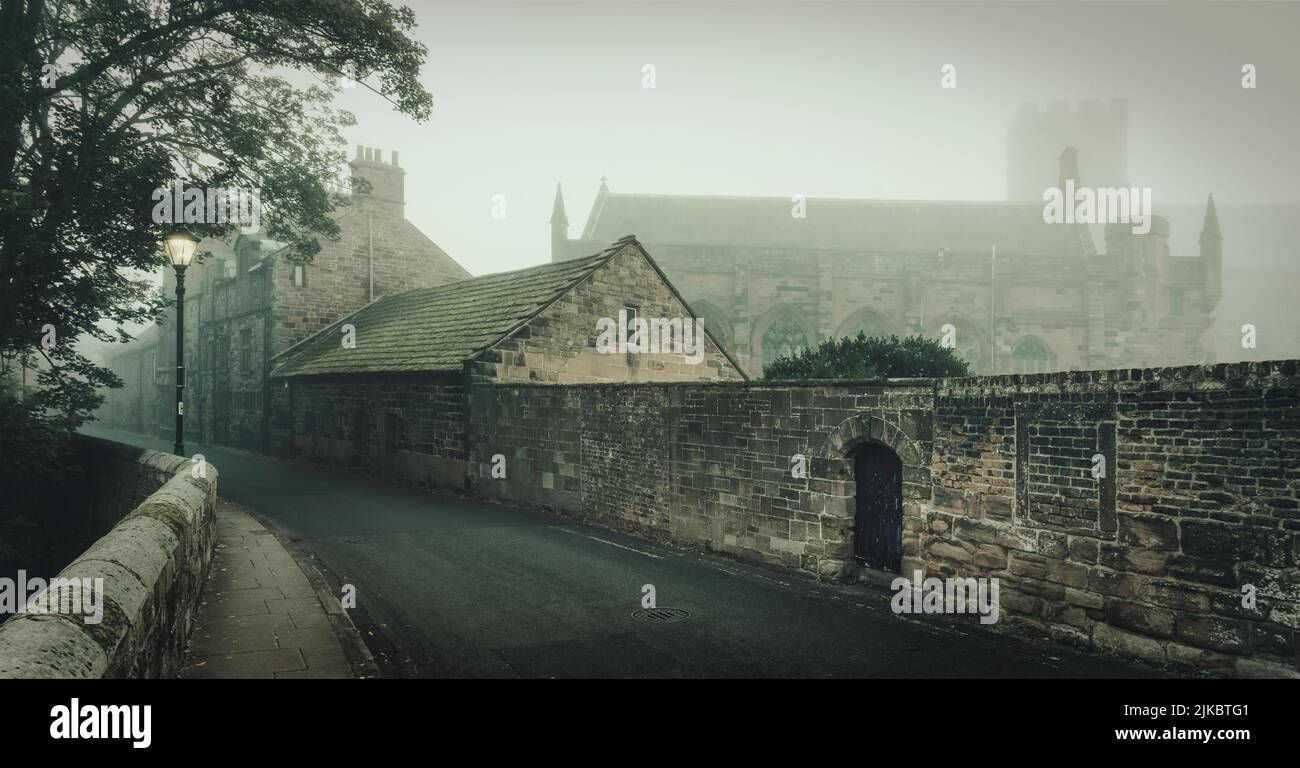 Carlisle Cathedral and surrounding architecture pictured from West ...