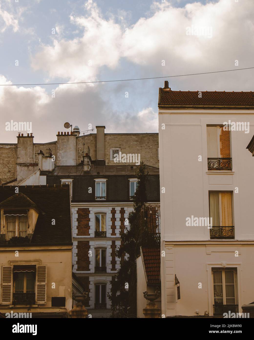 A vertical shot of the examples of Parisian-style architecture Stock ...