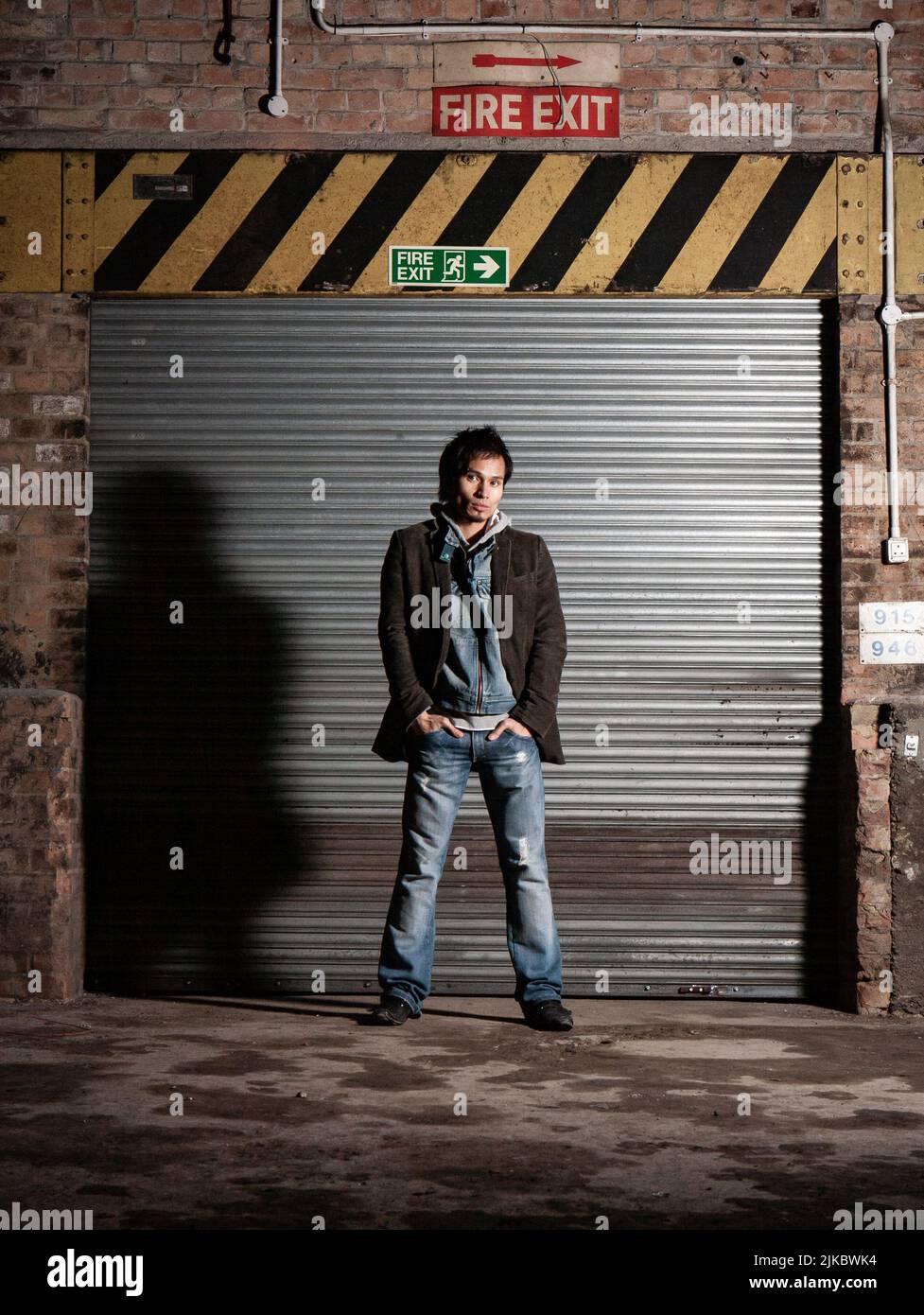 Underground fashion. Vintage urban fashion in an industrial environment ...