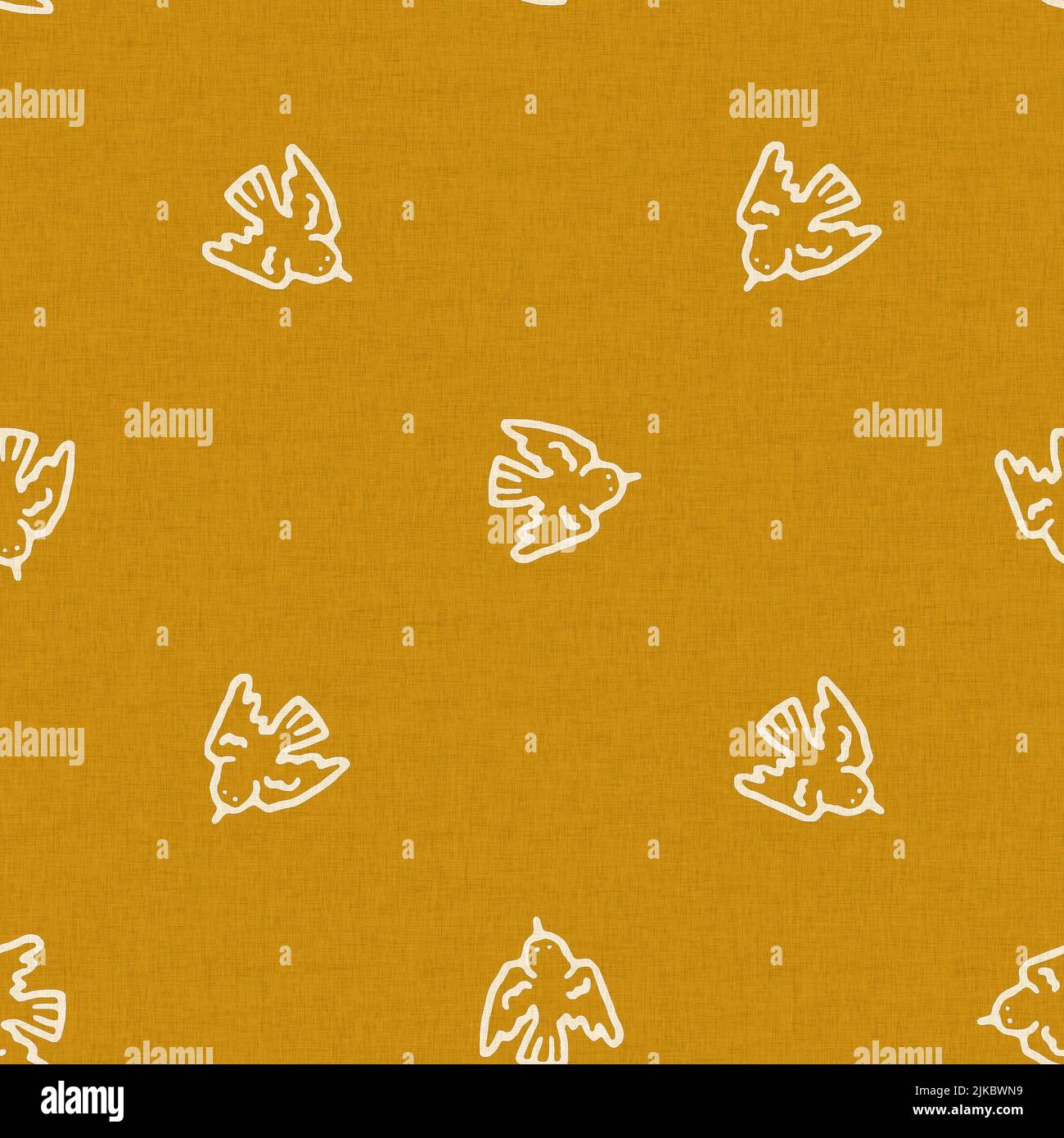 Gender neutral bird in sky seamless raster background. Simple whimsical ...