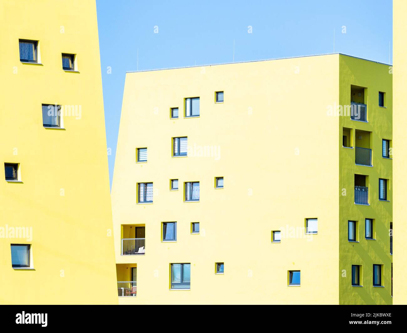 Vibrant buildings of Fallow Land Project Stock Photo - Alamy