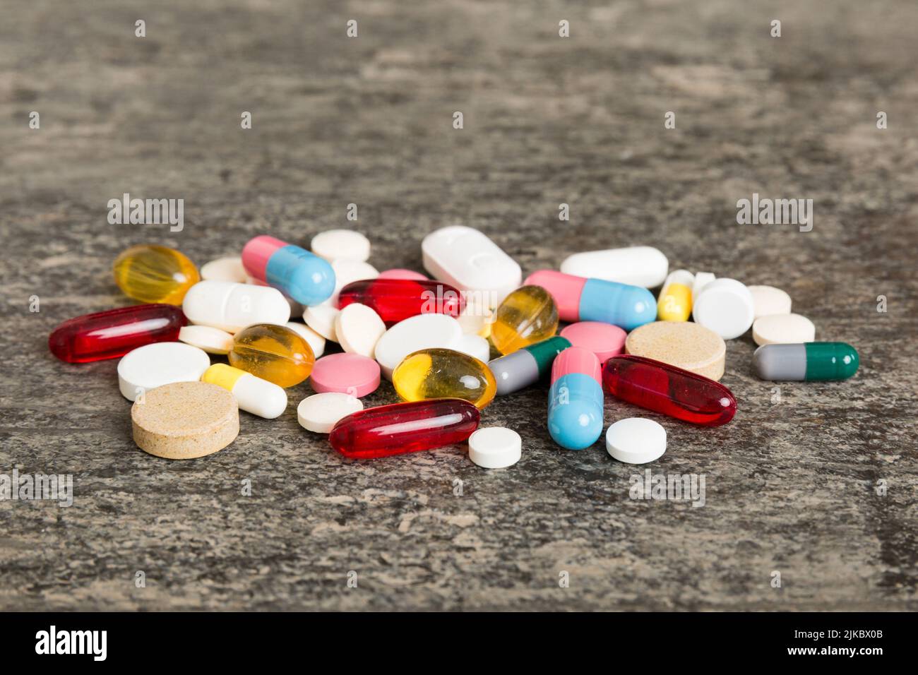 Collection Of Various Medical Tablets And Pills. Assorted ...