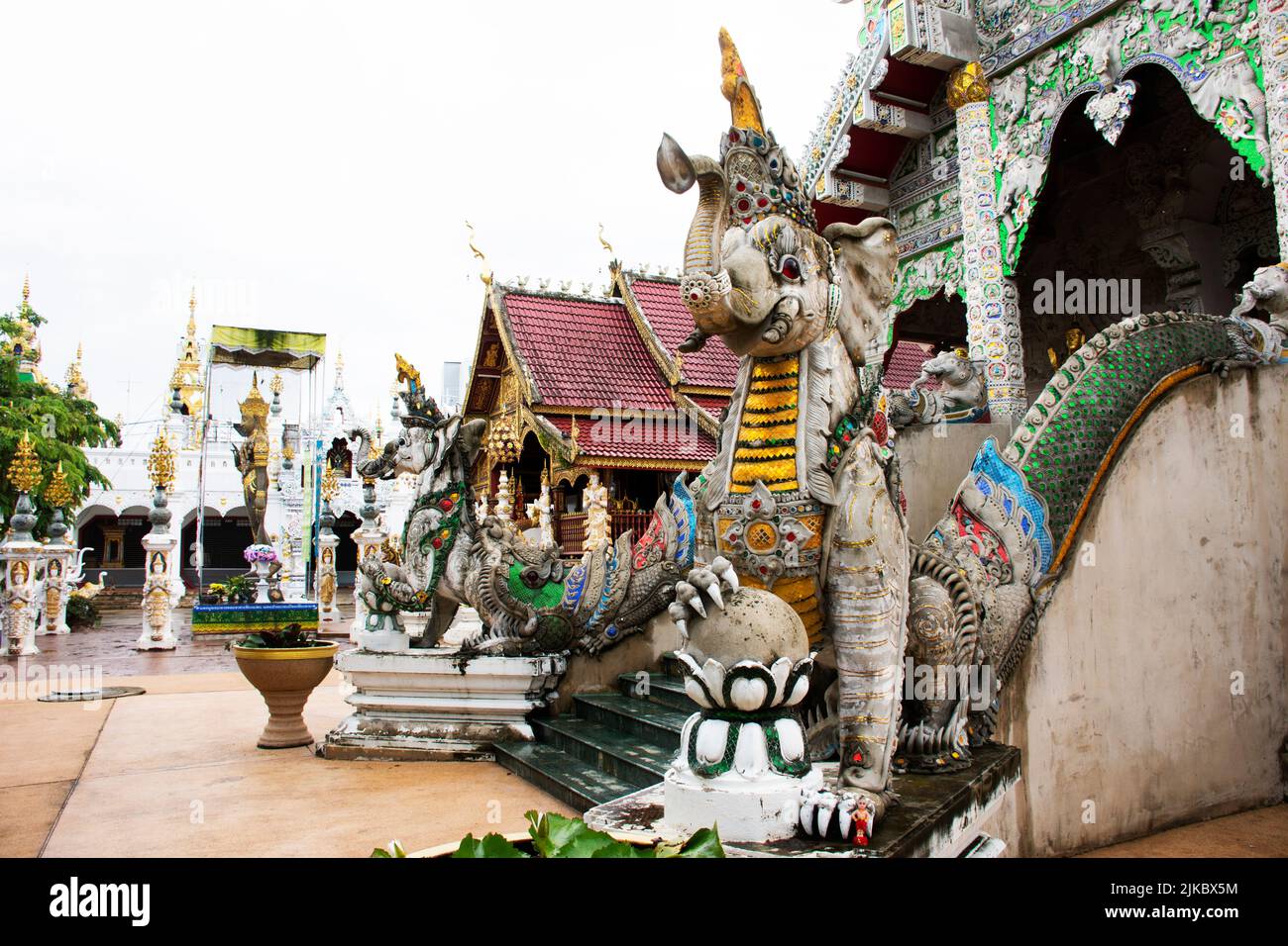 Carved sculpture art animal of himmapan and creatures mythical legend ...
