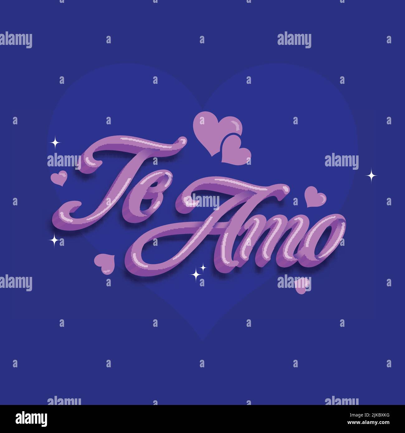 3d Purple Love You Te Amo Font Written In Spanish Language With