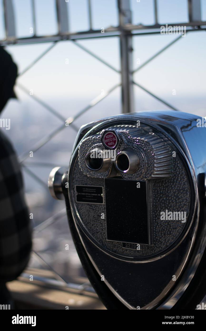 A vertical closeup of a tower viewer for observations from the top ...