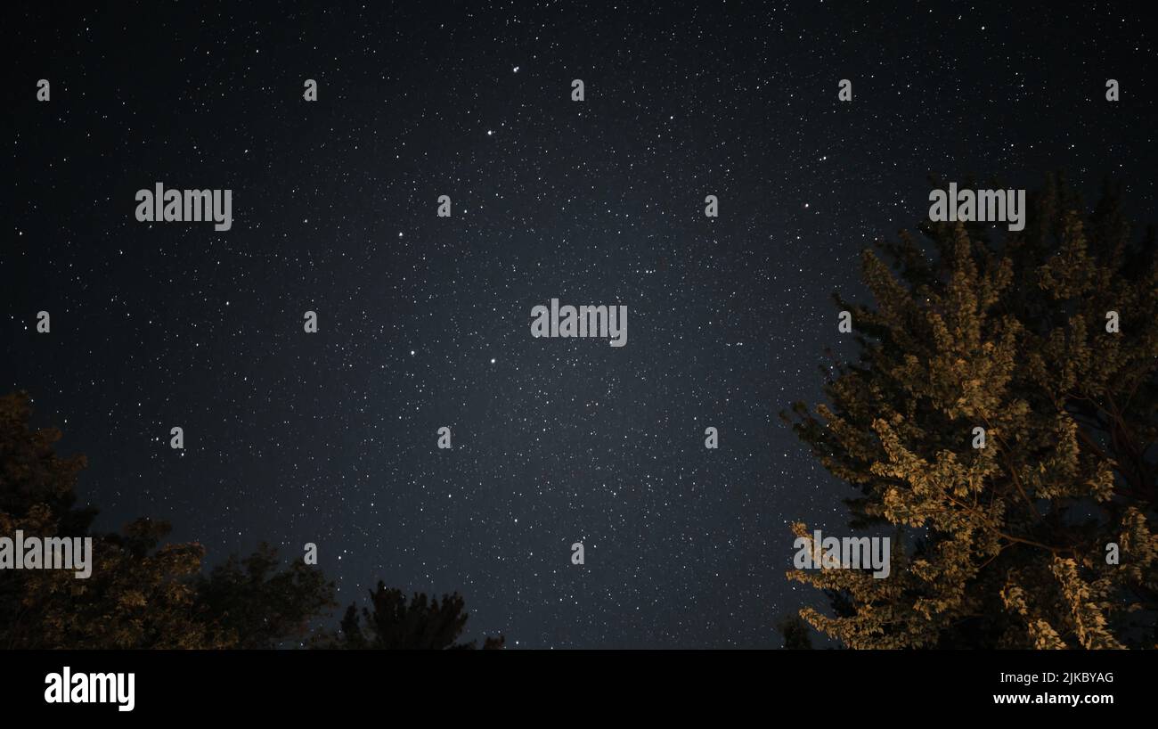 A bottom view of stars in the night sky Stock Photo - Alamy