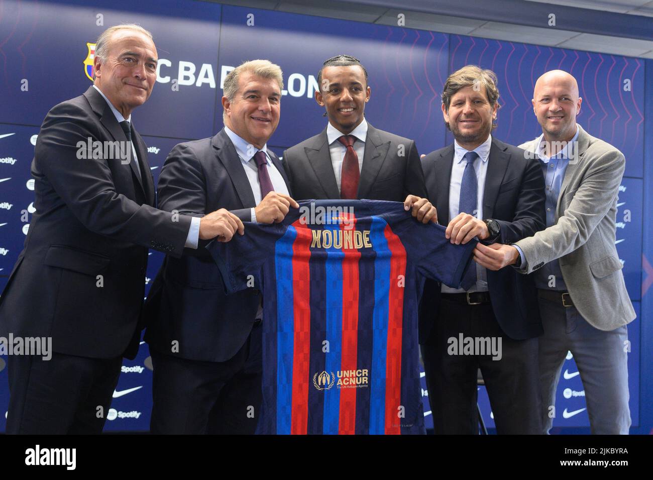 Ciutat Esportiva Joan Gamper, Spain. 01st Aug, 2022. New signing Jules ...
