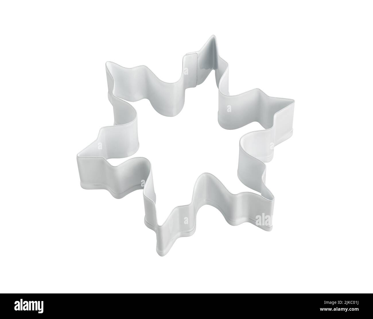Painted metal snowflake-shaped cookie cutter, cut out Stock Photo - Alamy
