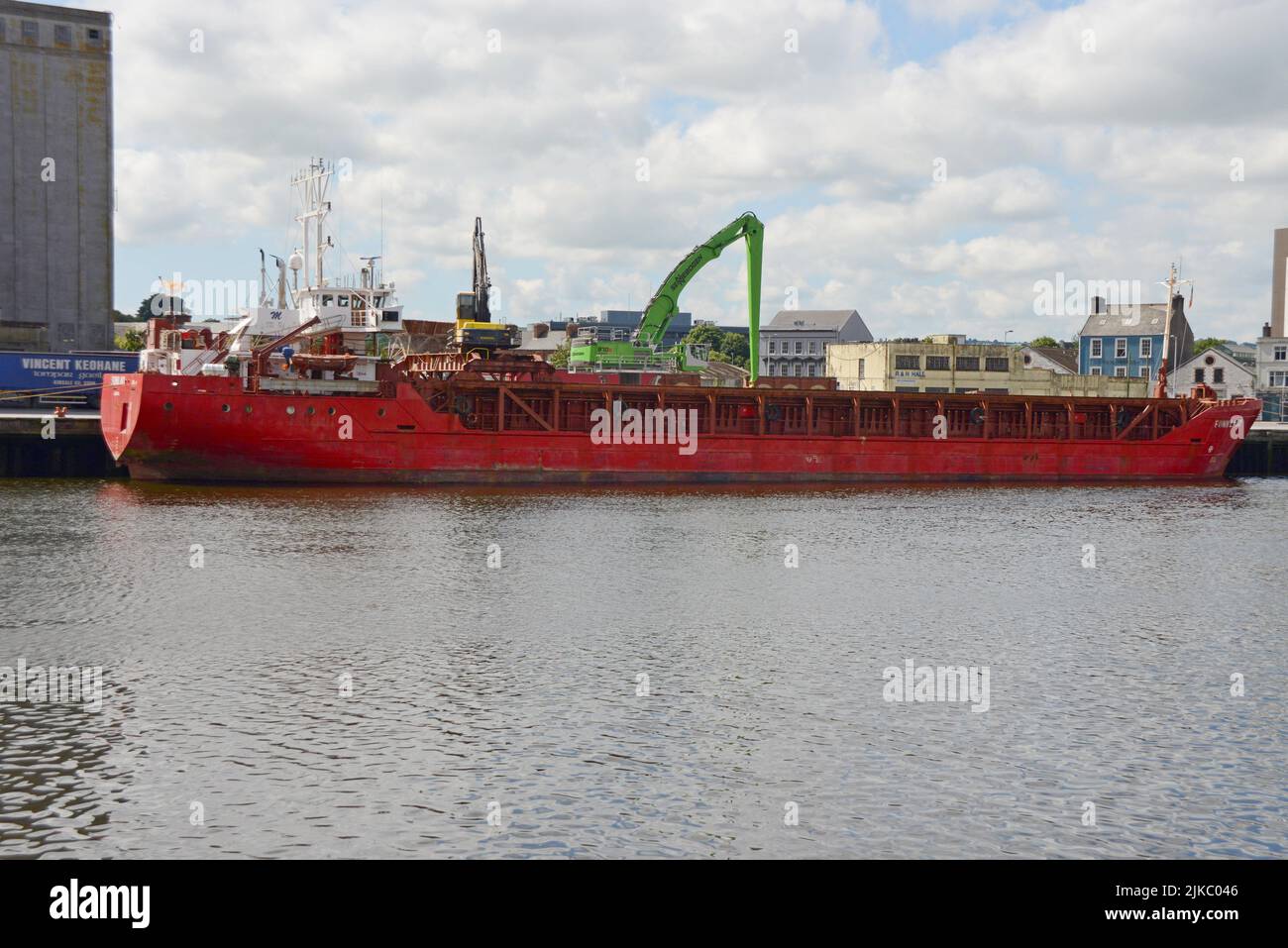 The ship Fonnland, a general cargo ship, loading at the Port of Cork ...