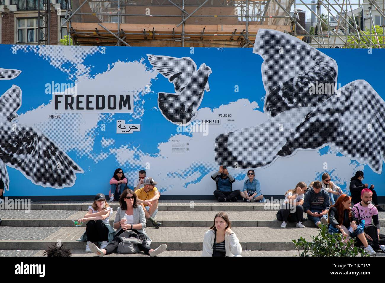 Scaffolds At The Remembrance Of The Dead Statue At Amsterdam The ...