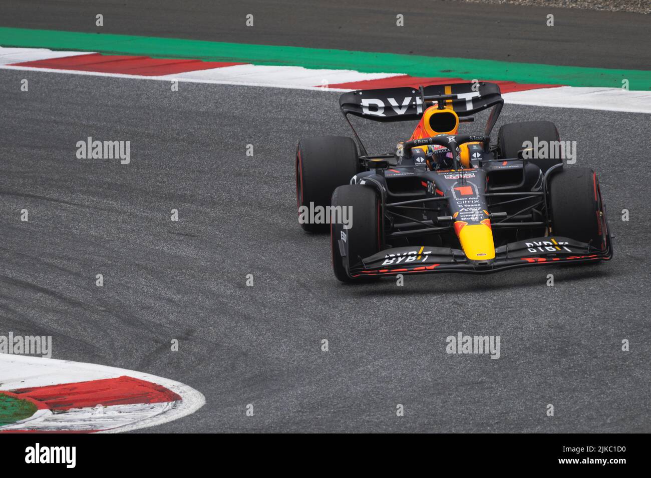 A closeup of Max Verstappen's car at the Red Bull Ring during F1 Stock ...