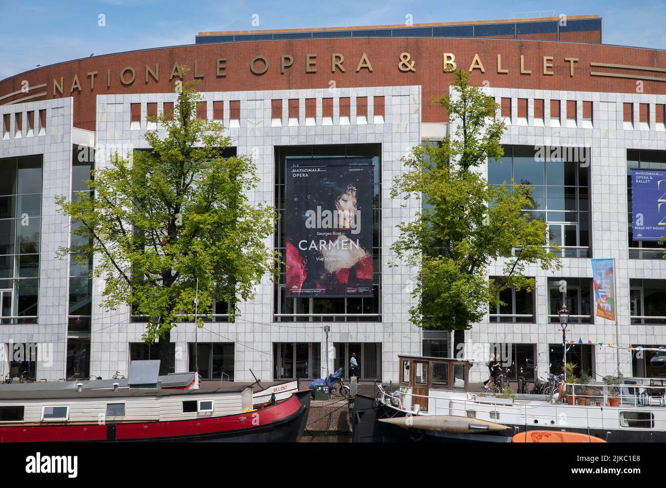Stopera Building Seen From The Blauwbrug Bridge At Amsterdam The ...