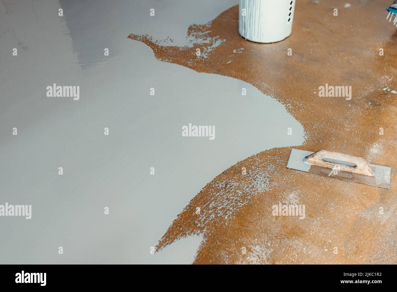 A top view of applied grey epoxy resin Stock Photo - Alamy