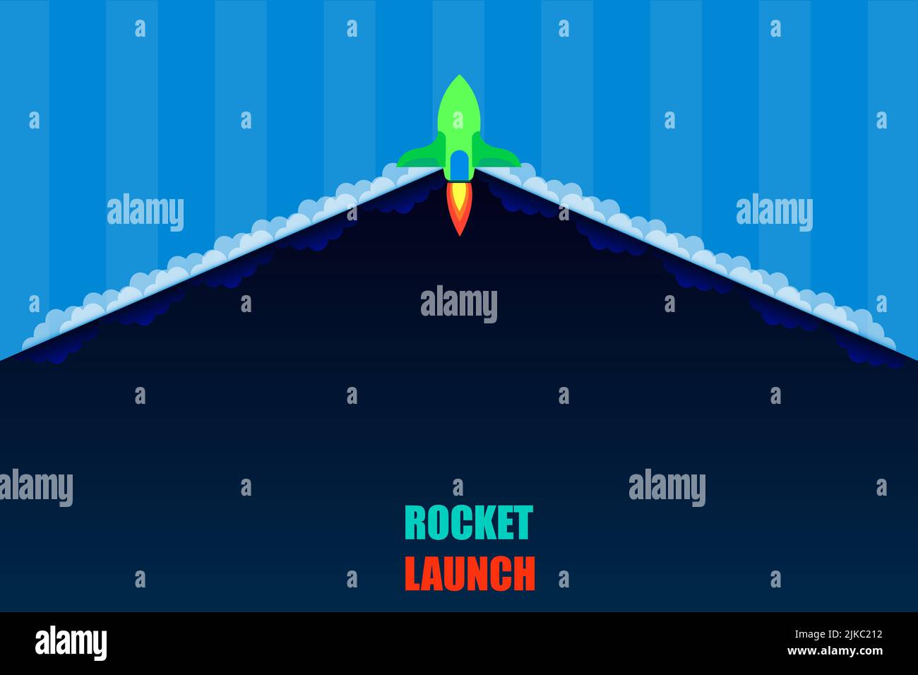 rocket launch open product item detail background dark blue tone Stock ...