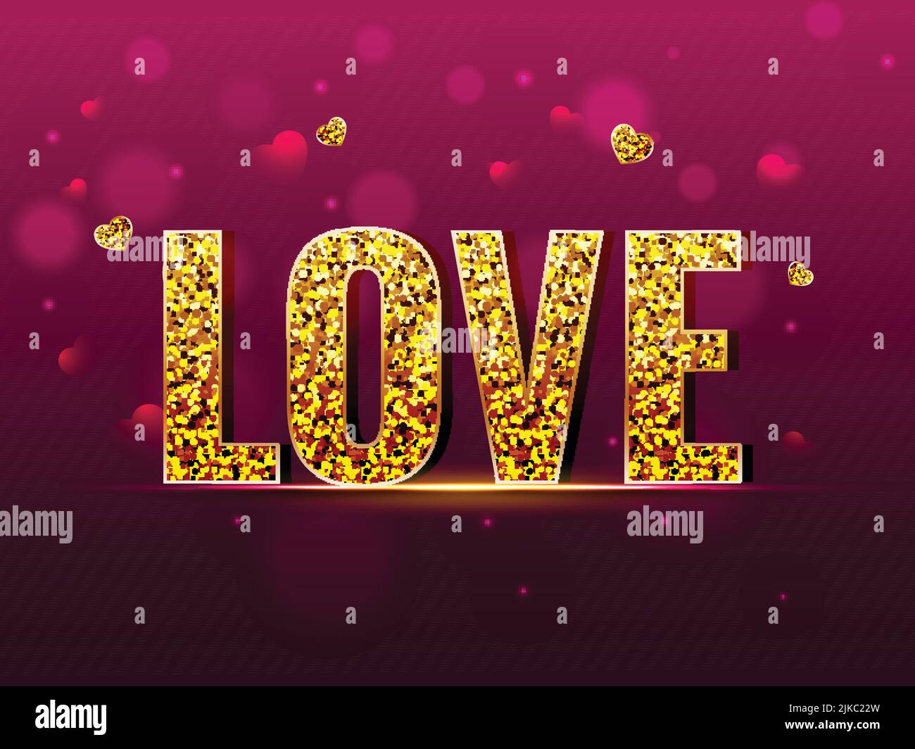 Golden glittering love font Stock Vector Images - Alamy
