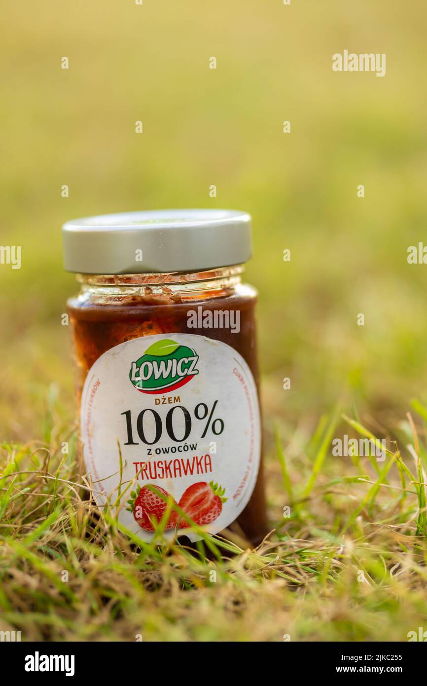 Lowicz strawberry jam in jar hi-res stock photography and images - Alamy